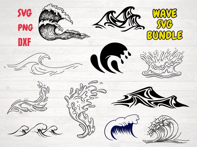 WAVE SVG, Wave Bundle Svg, Wave Cut Files , Wave Clipart , Wave Cricut ...
