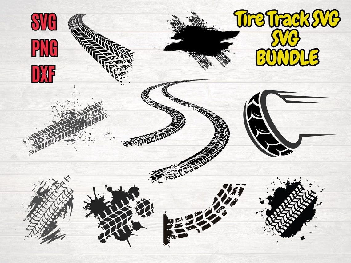 Tire Track SVG, Tire Tracks Svg Bundle, Tire Track Pattern SVG, Tire ...