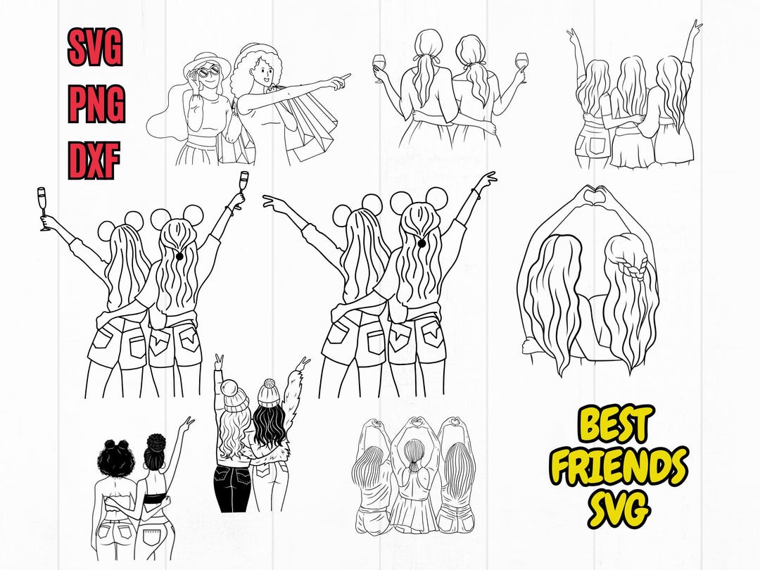 Best Friends Bundle Svg, Best Friends Svg, Bff Svg, Besties Svg ...