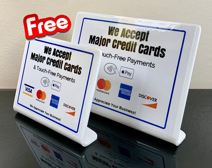 We Accept Card Payments Contactless POS Sign Stand for Craft Stall ...