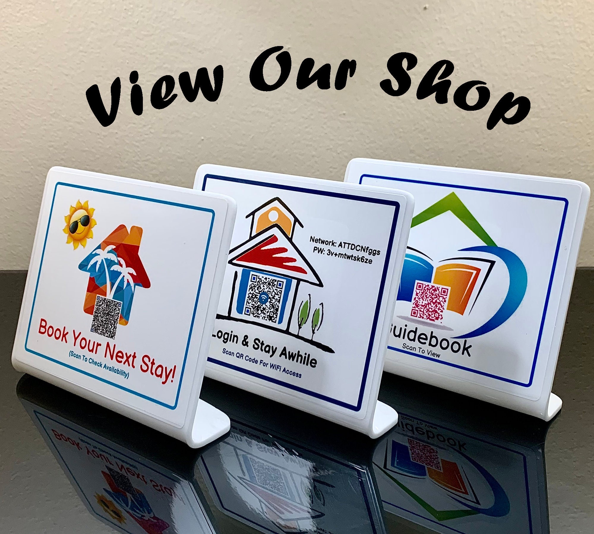 QR Code Signs - Magnetic Fridge QR Code Booking Sign - for Airbnb, VRBO ...