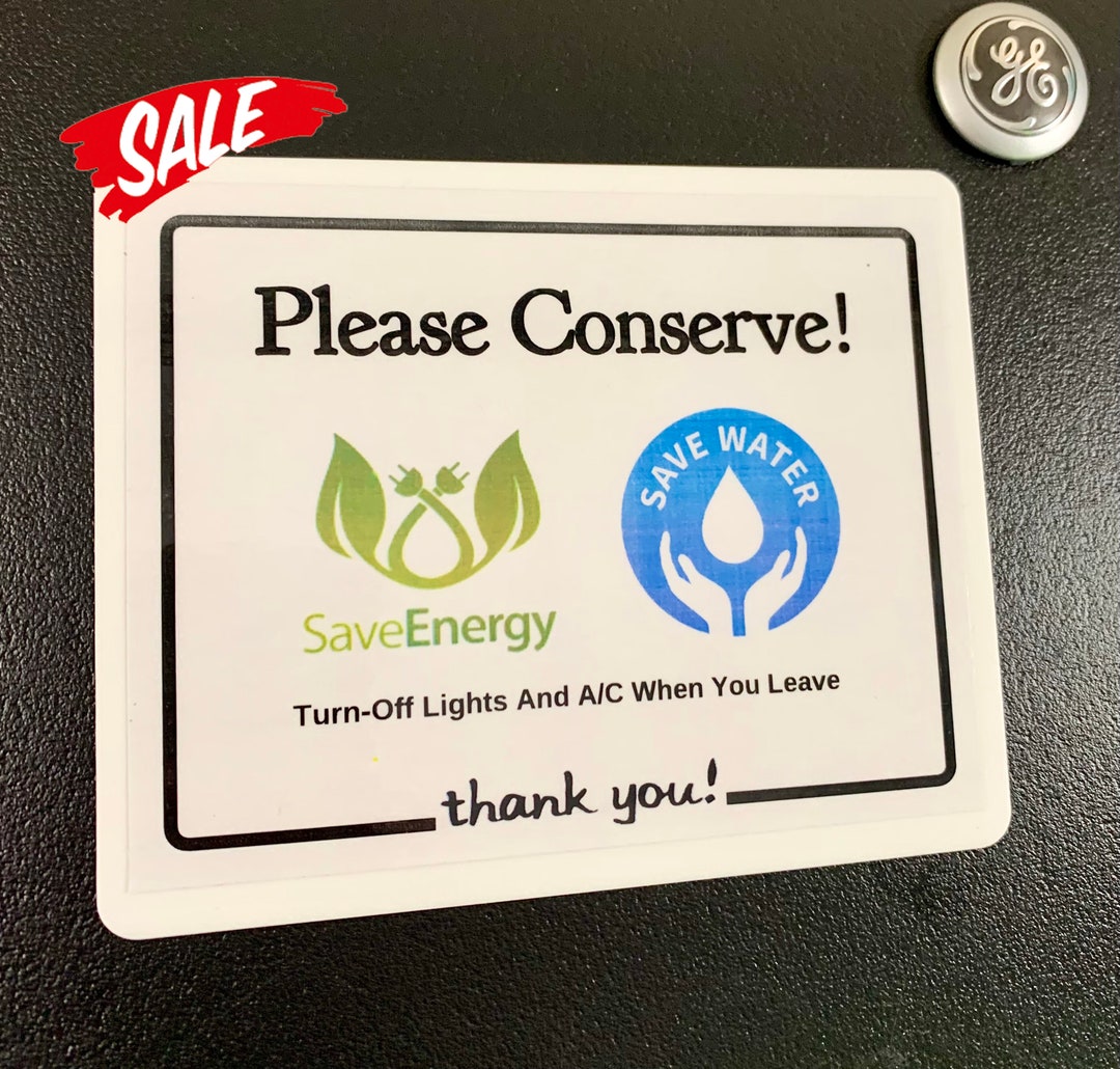 New Conserve Water and Electricity Fridge Magnetic Acrylic Sign for ...