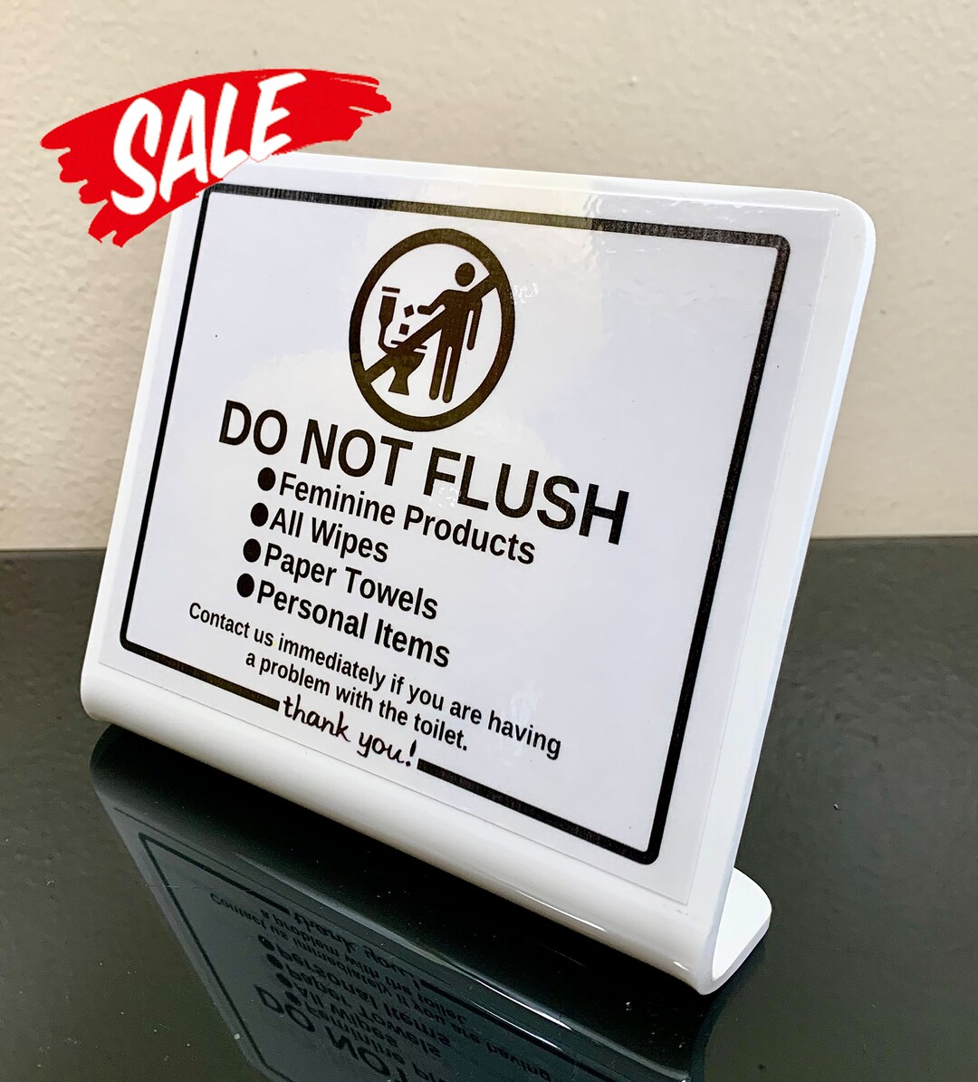 Bathroom Toilet Acrylic Counter Sign for Airbnb, Hotels, Bed ...
