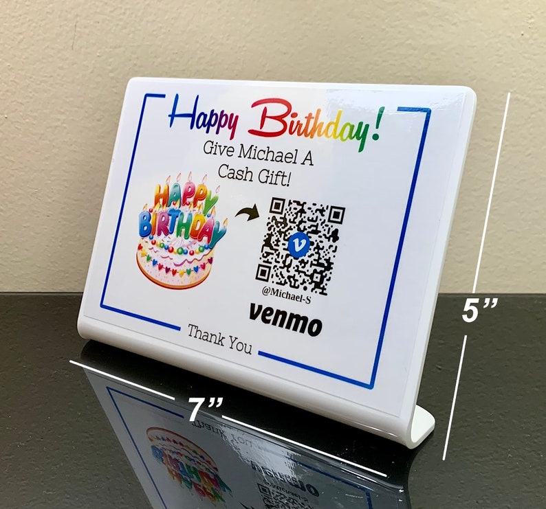 Venmo QR Code Birthday Party Sign: Cash Gift (two Sizes) - Etsy