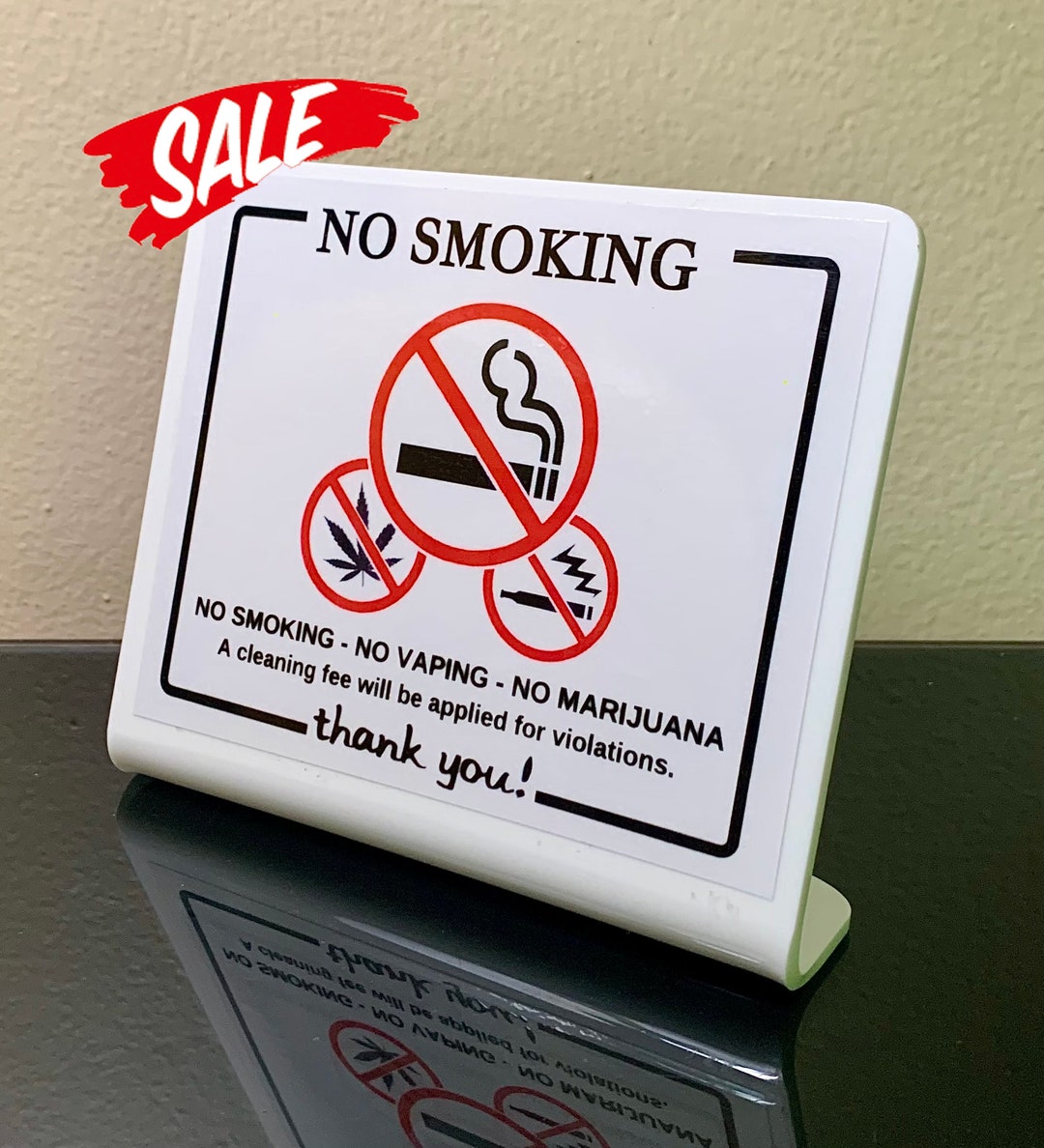 No Smoking, Vaping, Marijuana Sign, Guest Room, Airbnb - Etsy