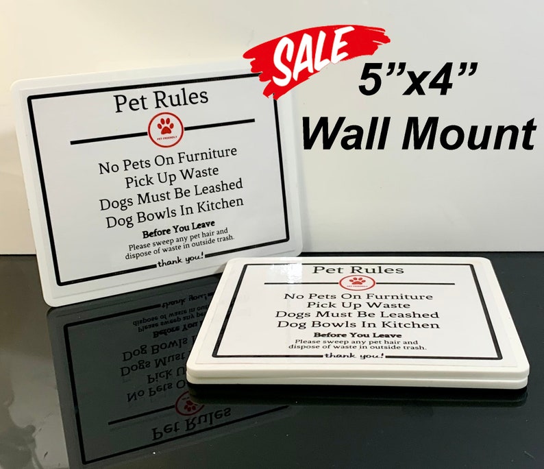Pet Friendly House Rules Wall Mount Sign - Laminated 5" X 4" - Airbnb ...