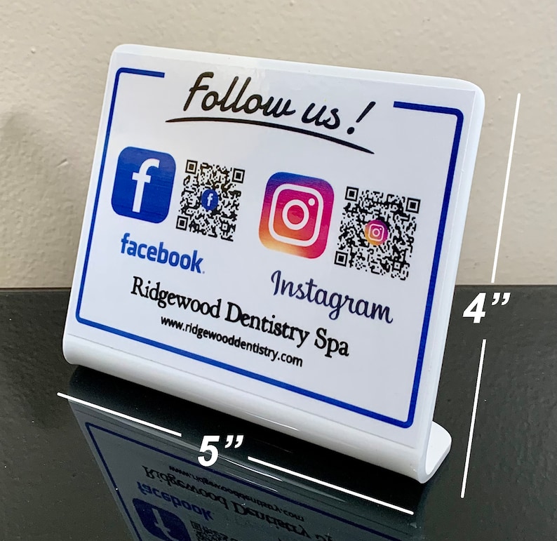 Facebook Instagram QR Code Sign: Small Business Social Media Promotion ...