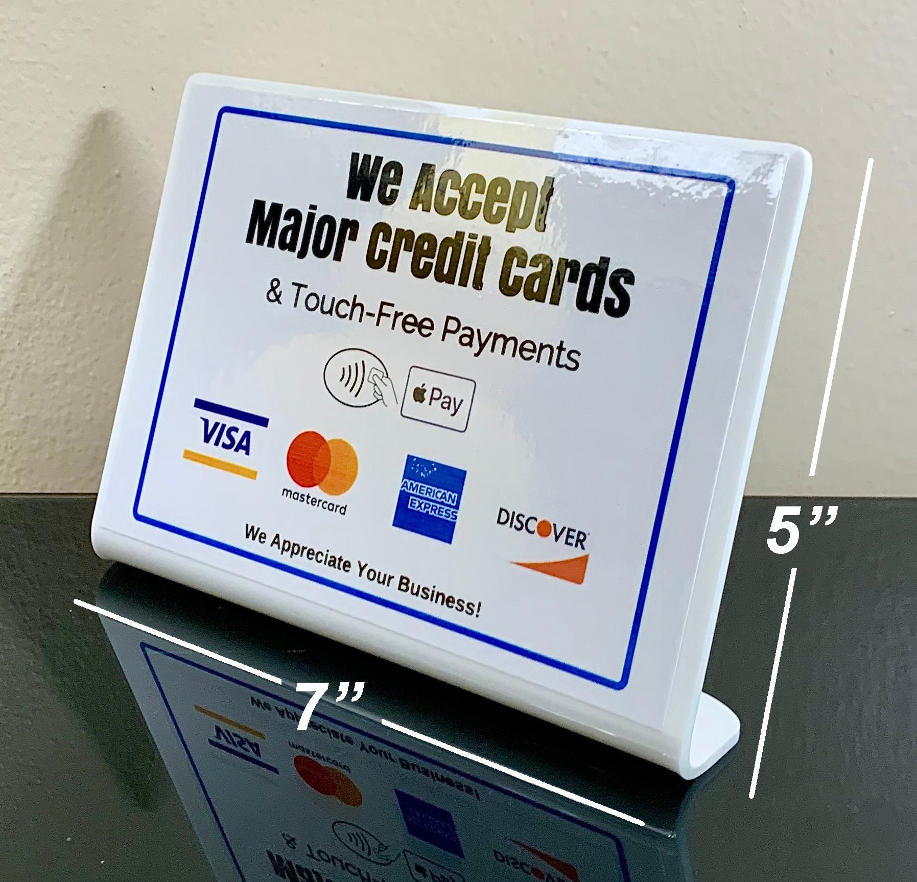 Touch-free Payment Sign: Credit Cards Accepted, Retail Business Sign - Etsy