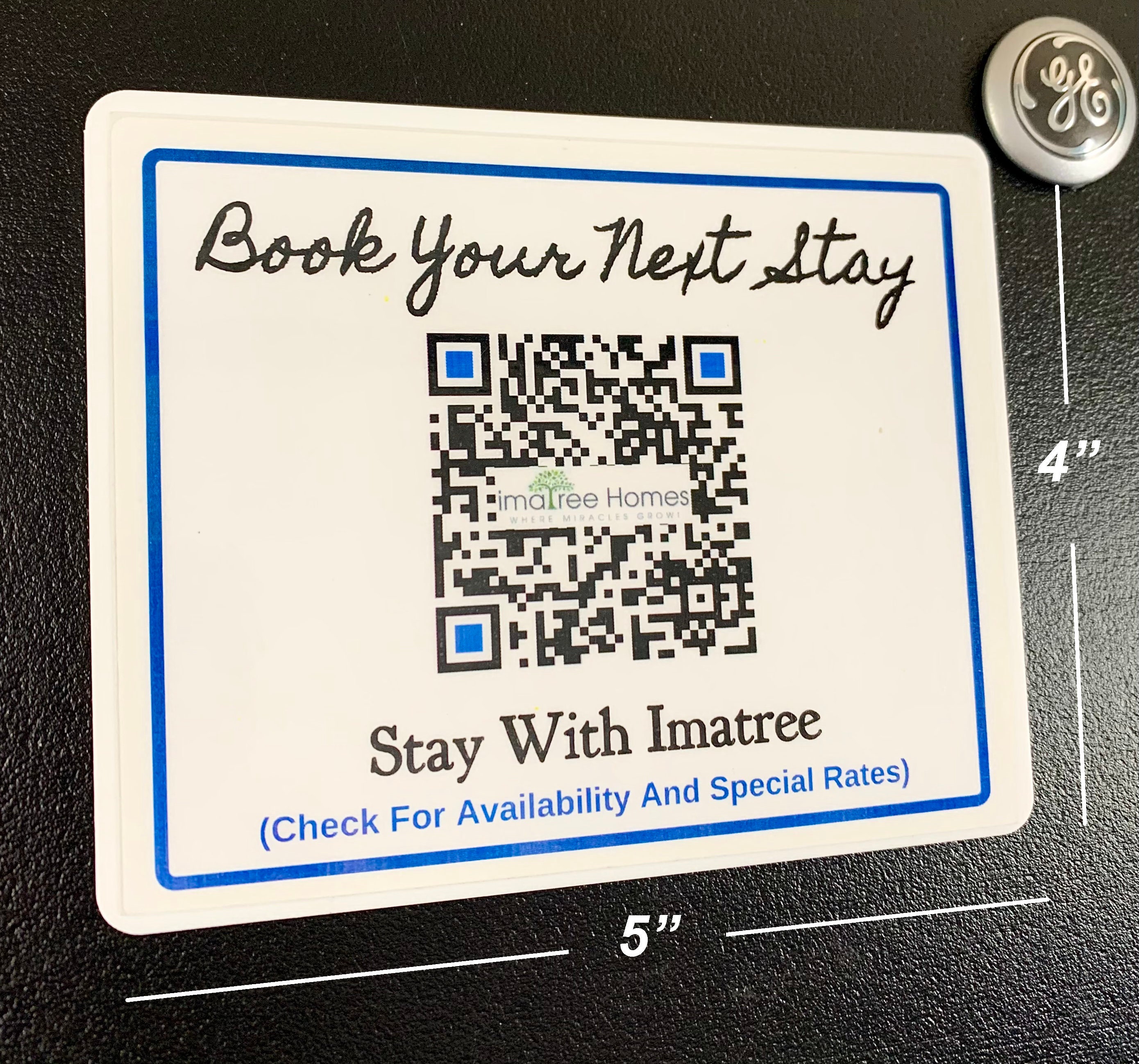 QR Code Signs - Magnetic Fridge QR Code Booking Sign - for Airbnb, VRBO ...