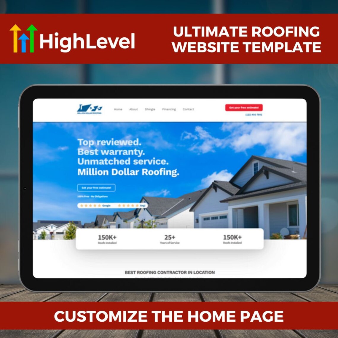 Gohighlevel Roofing Website Template - Etsy