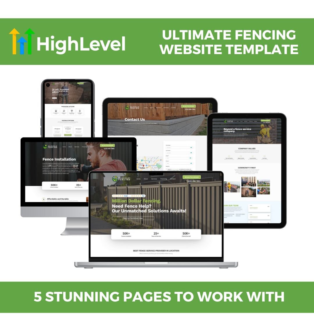 Gohighlevel Fence Website Template - Etsy