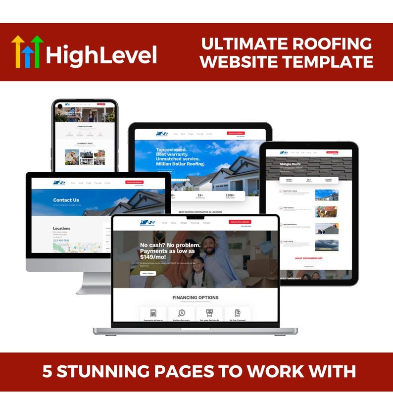 Gohighlevel Roofing Website Template - Etsy