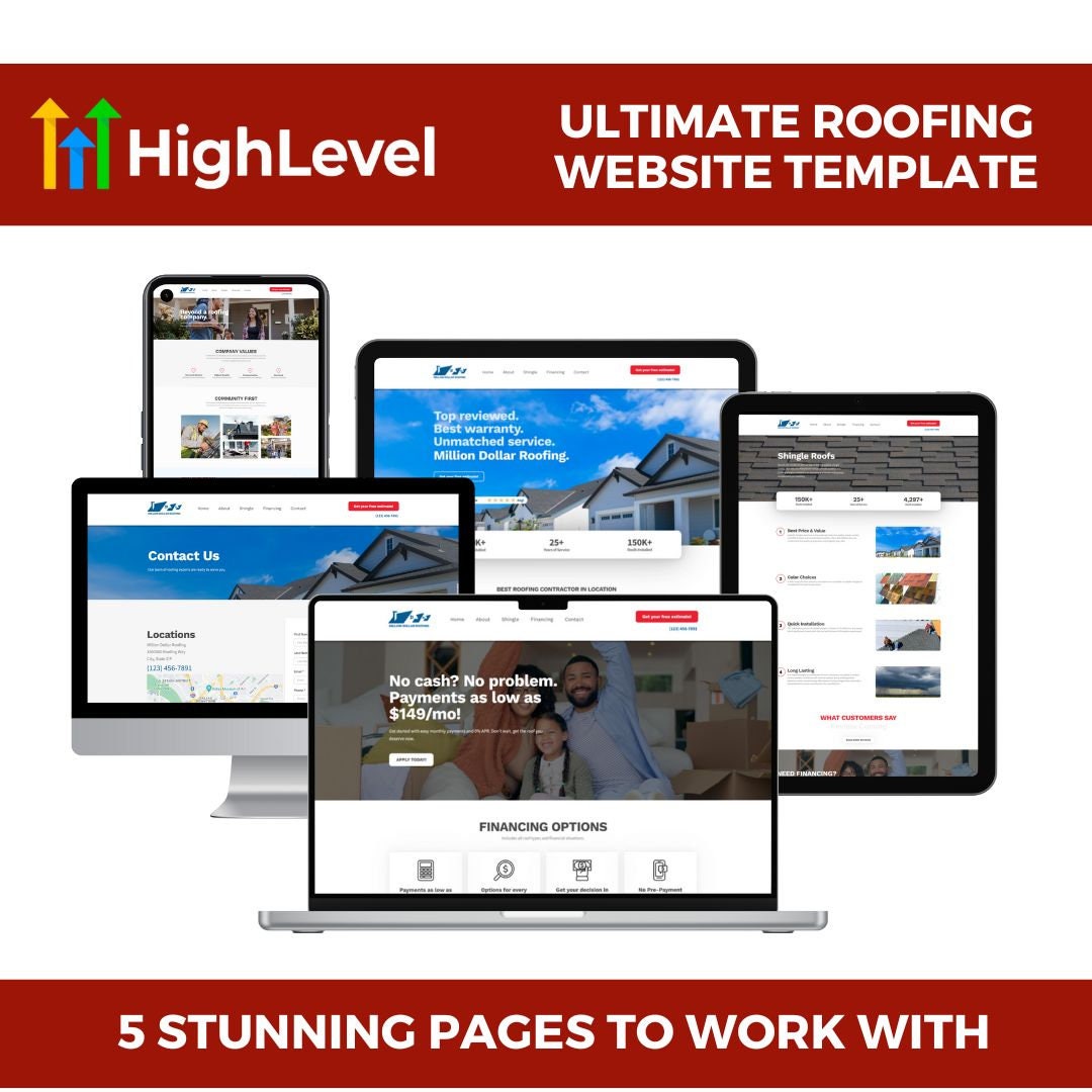 Gohighlevel Roofing Website Template - Etsy