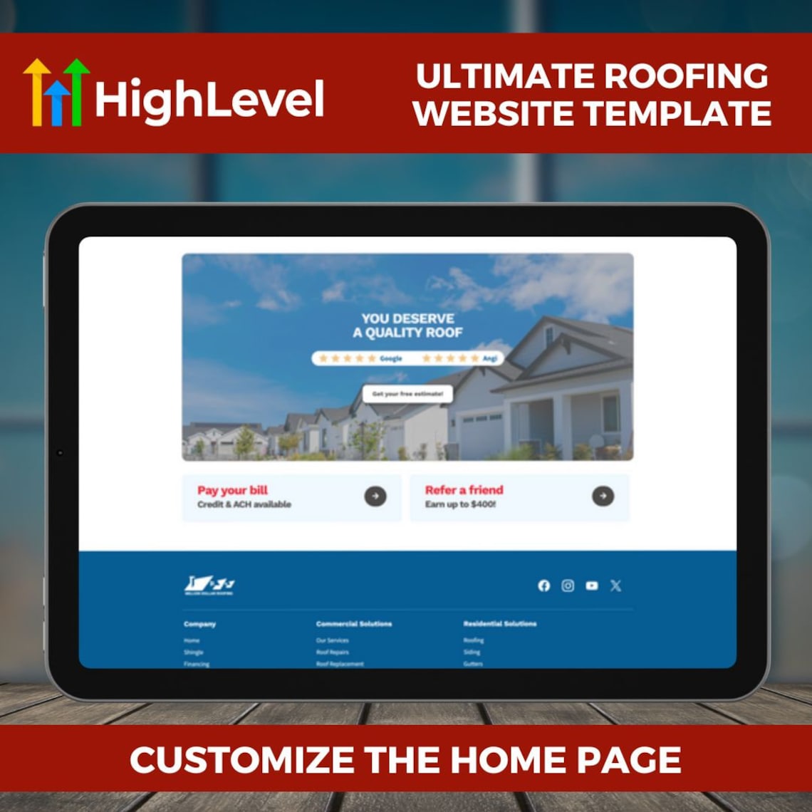 Gohighlevel Roofing Website Template - Etsy