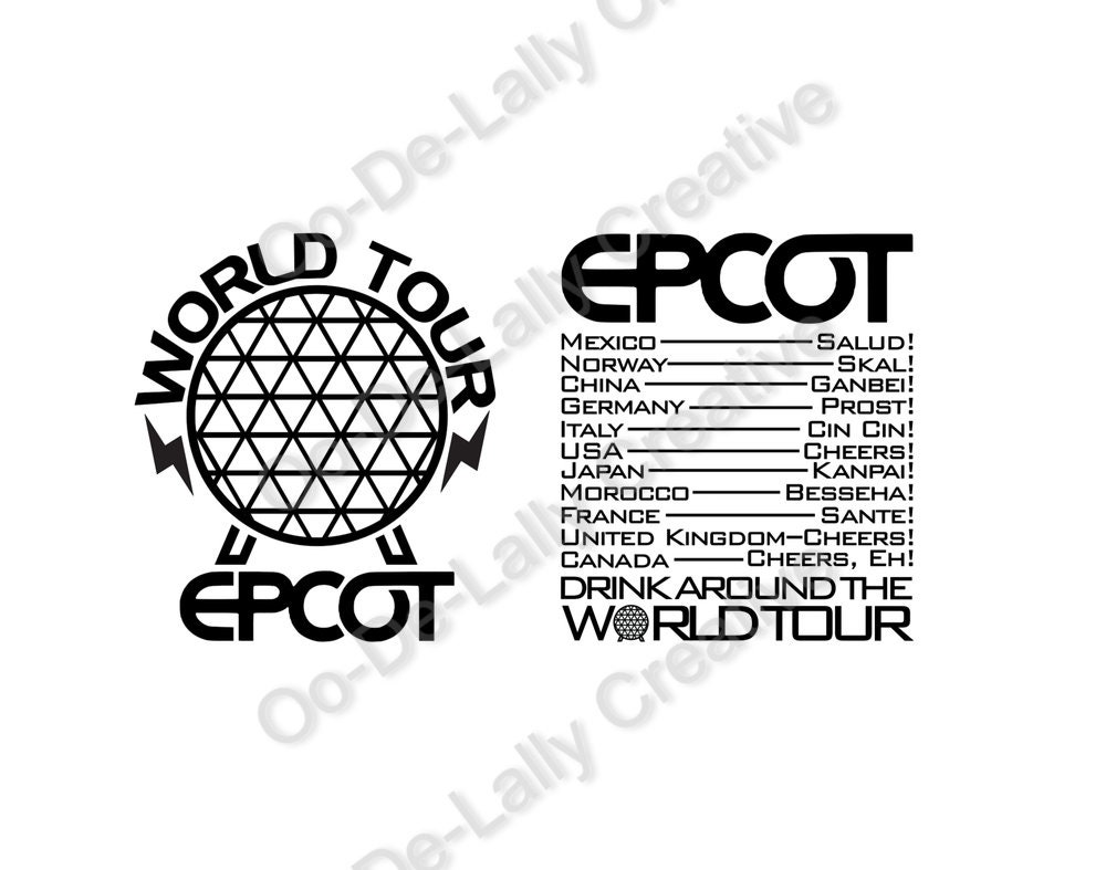 Epcot World Tour Drink Around the World Front and Back Design SVG PNG ...