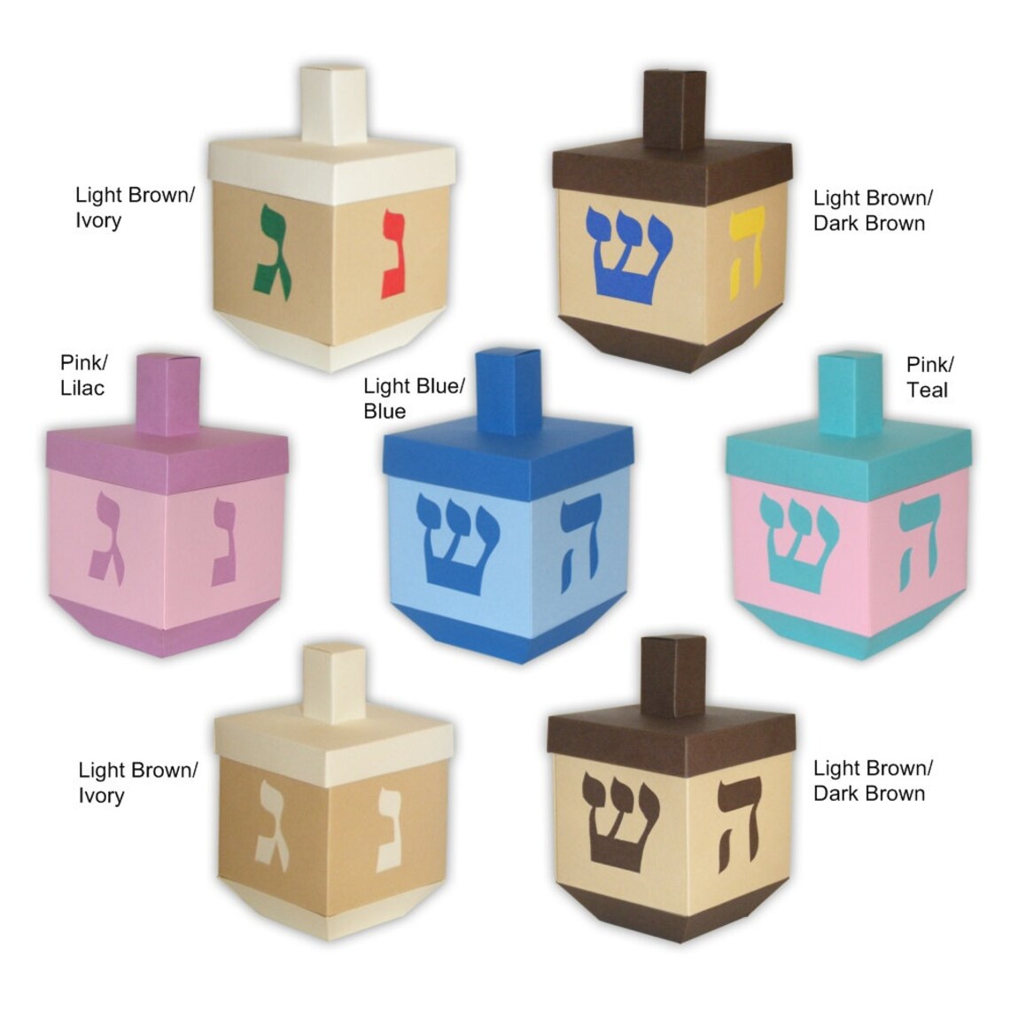 Hanukkah Dreidel Digital PDF Favor Gift Box Printable Color Template ...