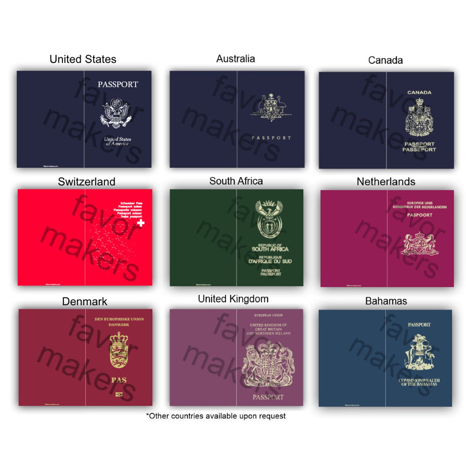 Passport Gift Tags Blank Printable Color Digital PDF World Travel (most ...
