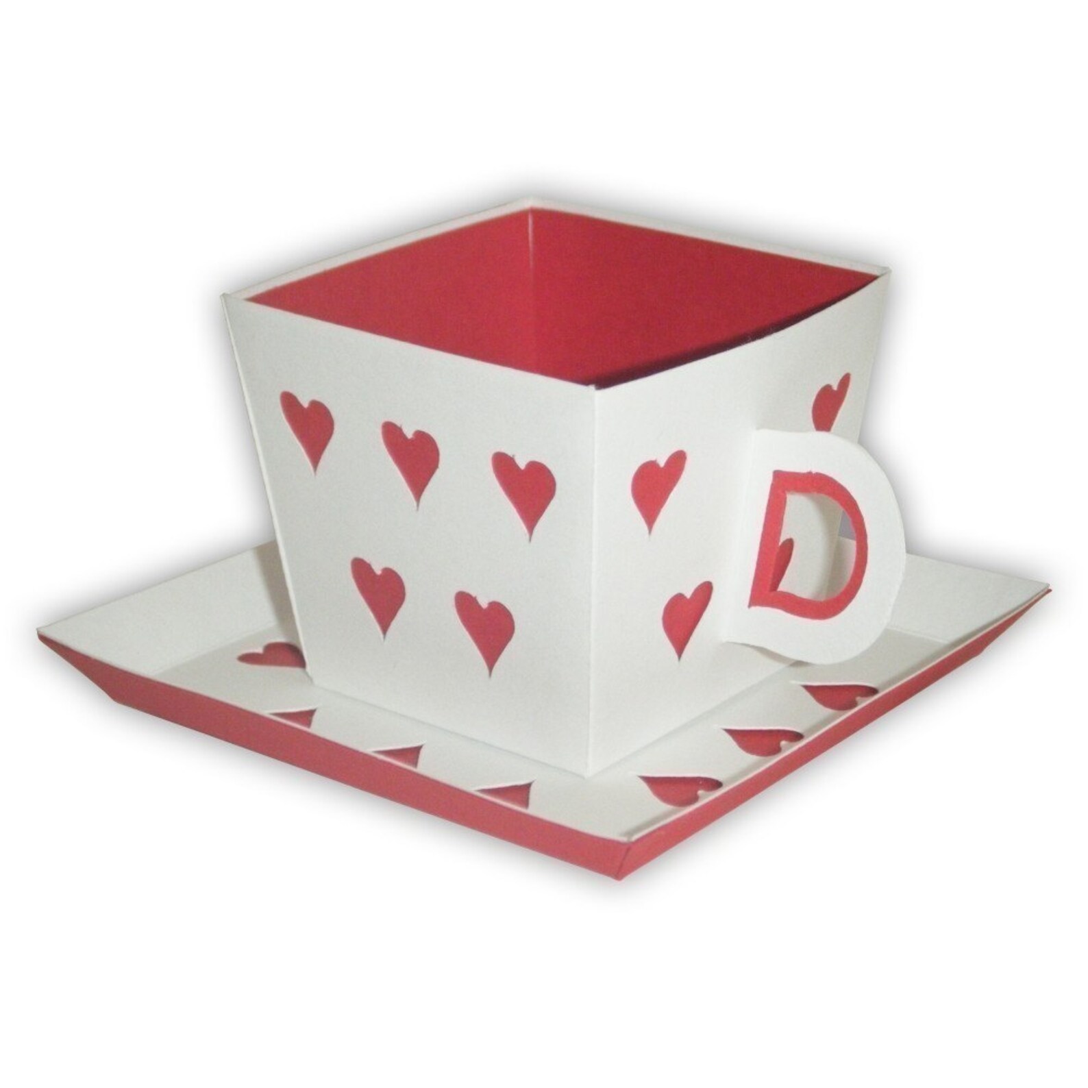 Heart Teapot and Small Teacups With Saucers Set Printable Color ...