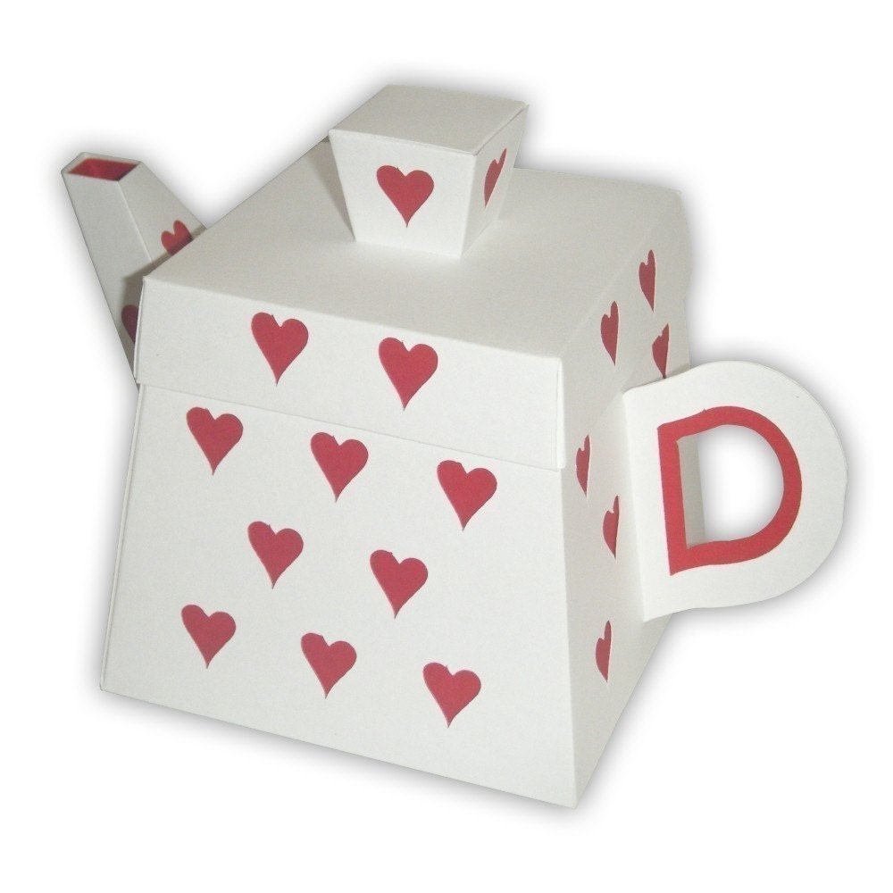 Heart Teapot and Small Teacups With Saucers Set Printable Color ...