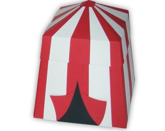 Carnival Circus Tent Favor Gift Box Printable Color Template Digital ...