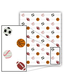 Sports Balls Themed Patterned Paper for Scrapbooking and Gift Wrapping ...