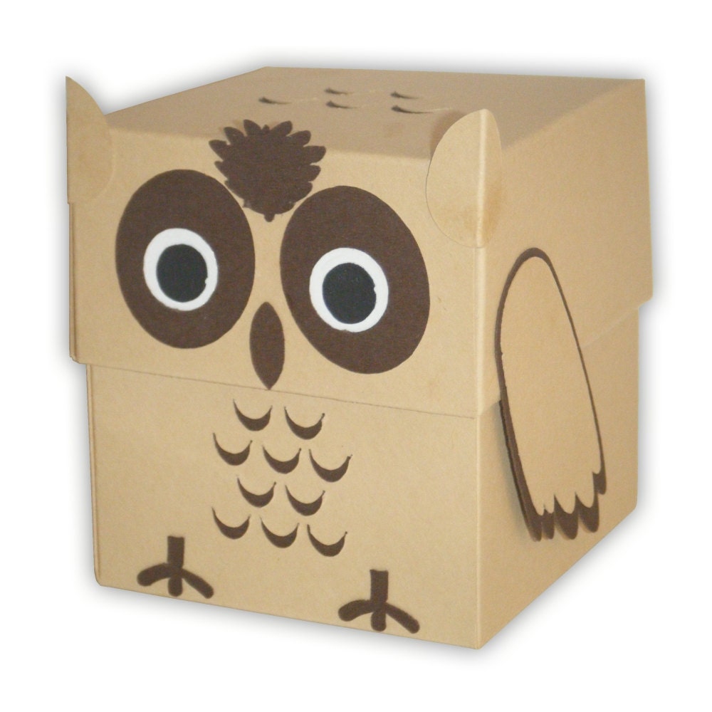 Owl Favor Gift Box Printable Color Template Digital PDF | Etsy
