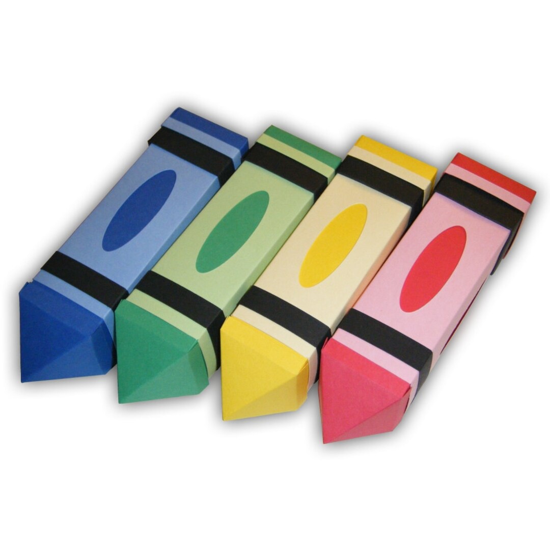 Crayon Digital PDF Gift Box Favor Printable Color Template (custom ...