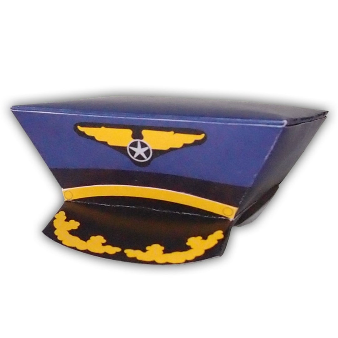 Airline Pilot Hat Digital PDF Gift Box Favor Party Printable Color ...