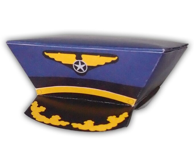 Airline Pilot Hat Digital PDF Gift Box Favor Party Printable Color ...