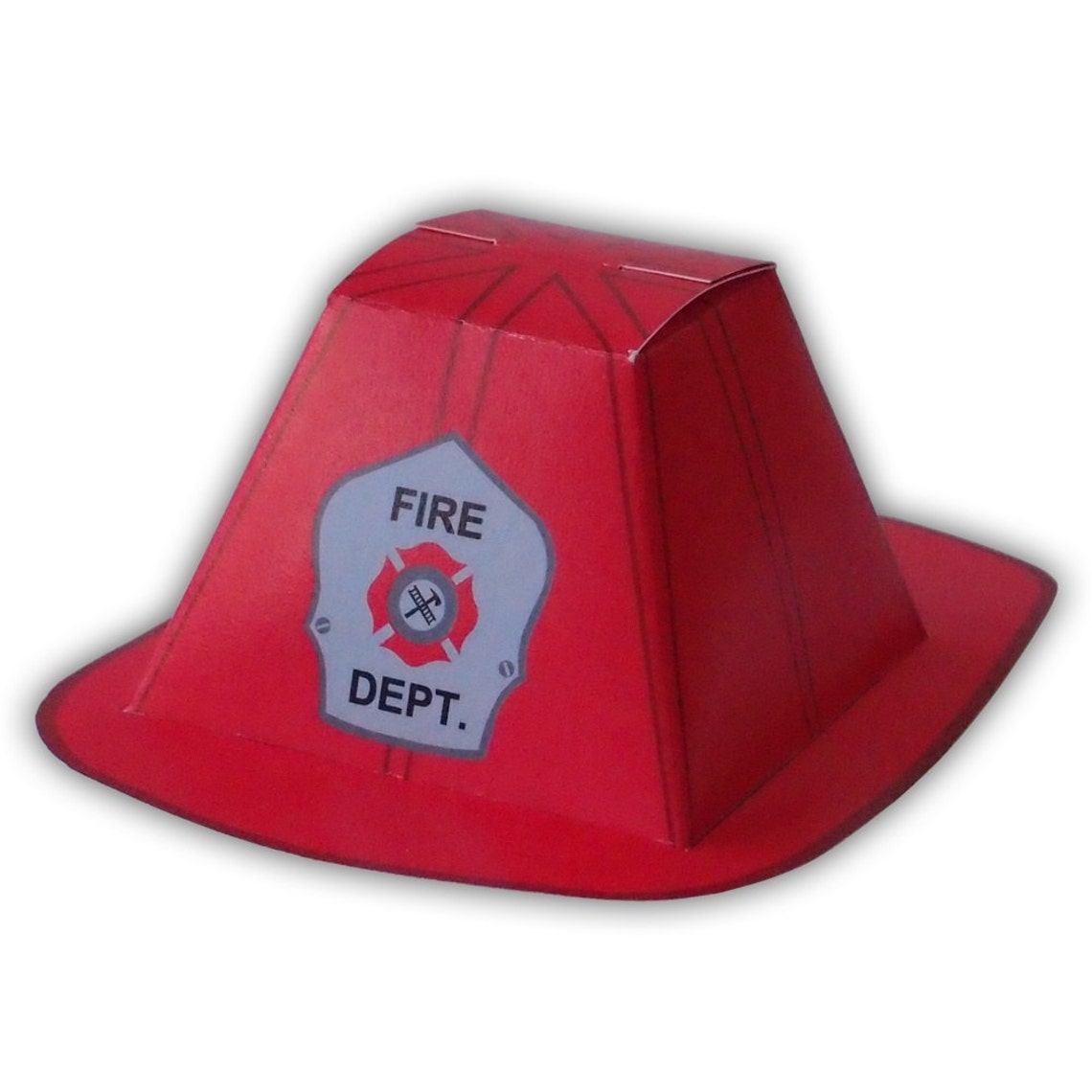 Firefighter Helmet Gift Box Favor Party Printable Color Template ...