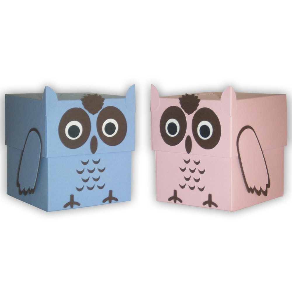 Owl Favor Gift Box Printable Color Template Digital PDF | Etsy
