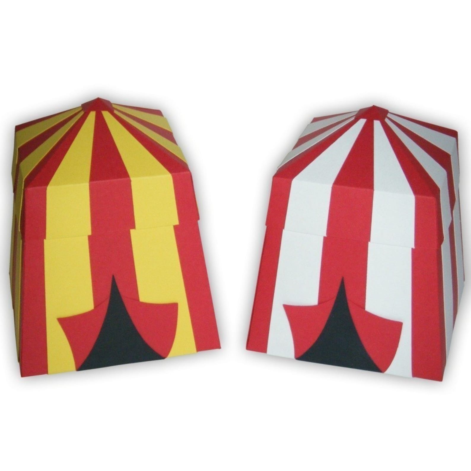 Carnival Circus Tent Favor Gift Box Printable Color Template Digital ...