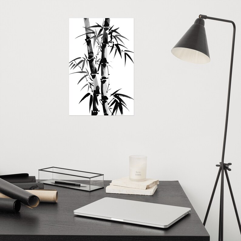 Bamboo Stalks Japanese Ink Print Digital Download Multiple Sizes - Etsy