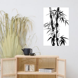 Bamboo Stalks Japanese Ink Print Digital Download Multiple Sizes - Etsy