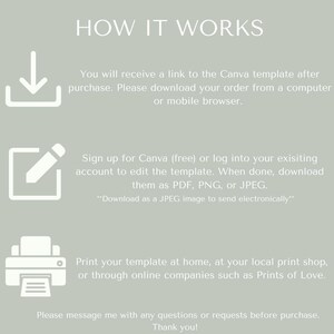 Cute and Simple Drink Menu Template for Parties or Weddings ...