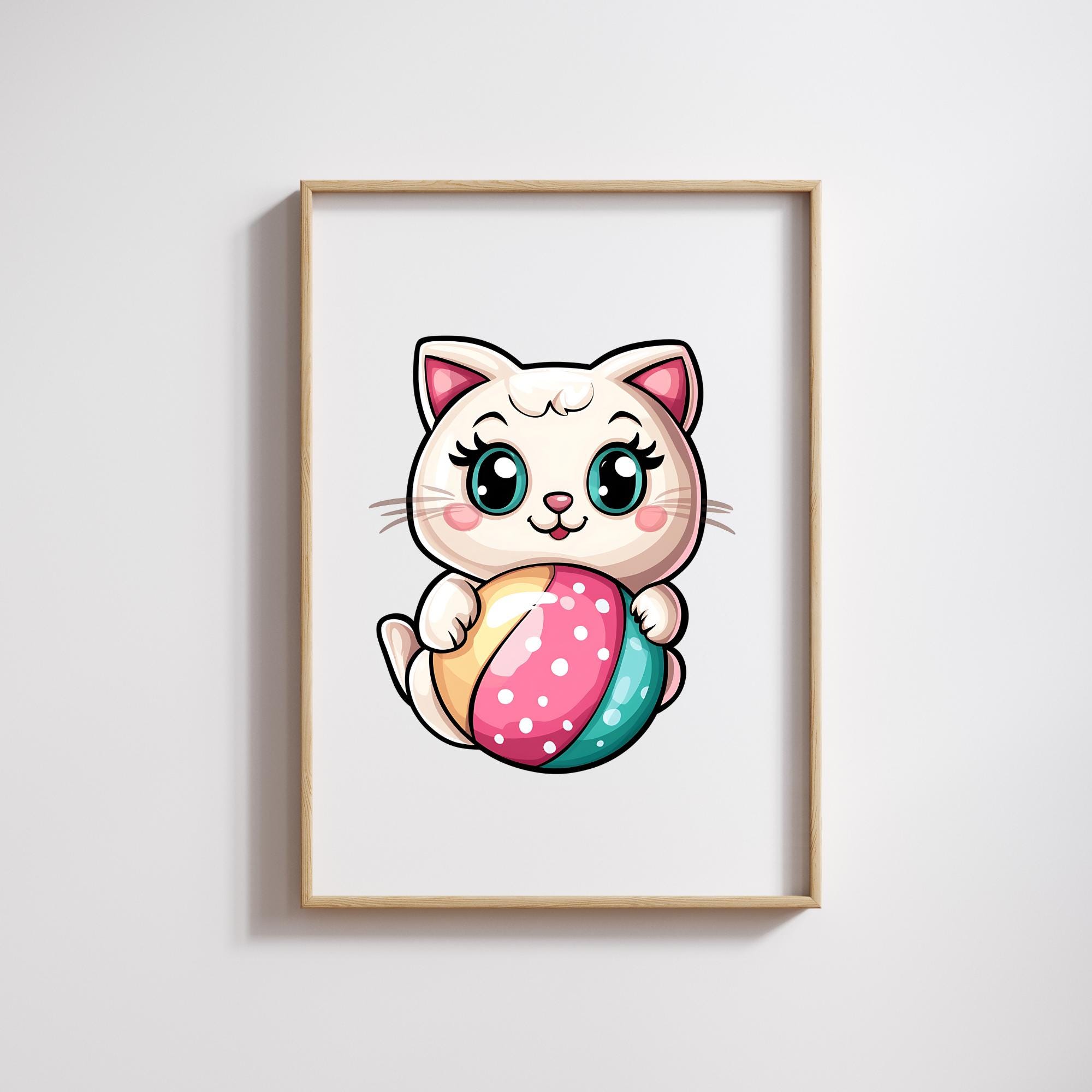 Kawaii Kitty Pool Party Clipart Pack for Commercial Use, Retro Kitty ...