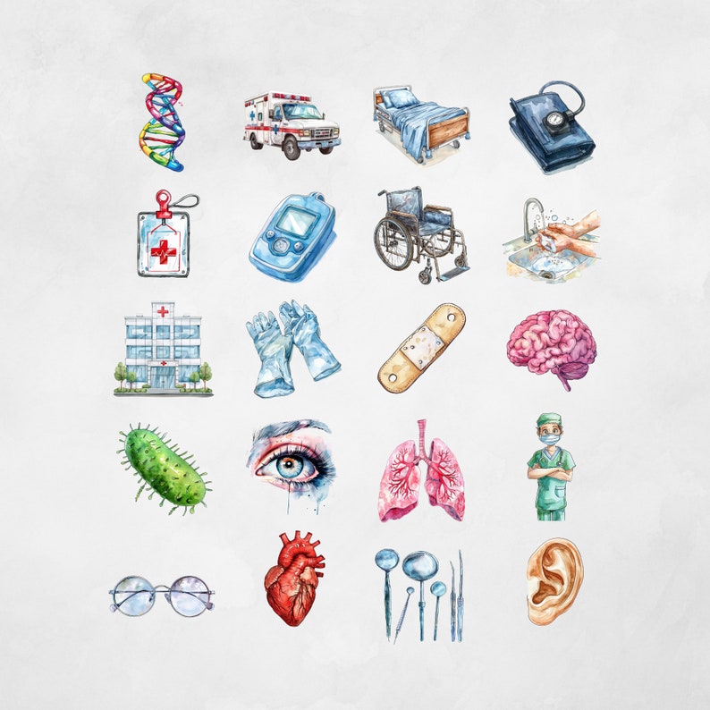 Medical Doctor Clipart for Commercial Use, Watercolor Images, Hospital ...