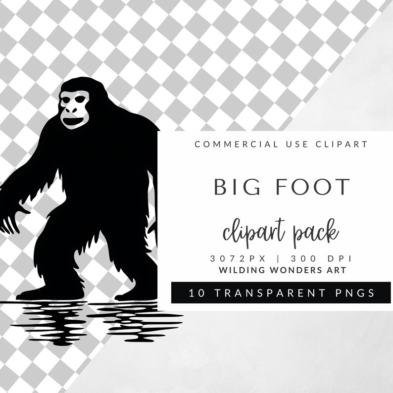 Bigfoot Clipart Pack for Commercial Use, Sasquatch Png, Bigfoot ...