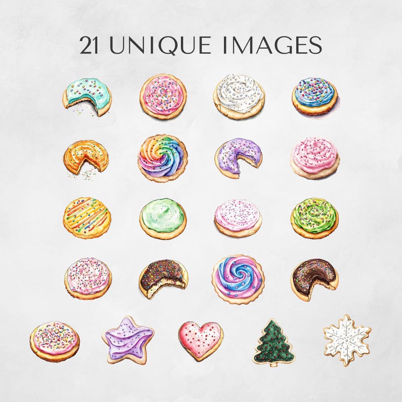 Frosted Sugar Cookie Clipart Pack for Commercial Use, Baking Clipart ...