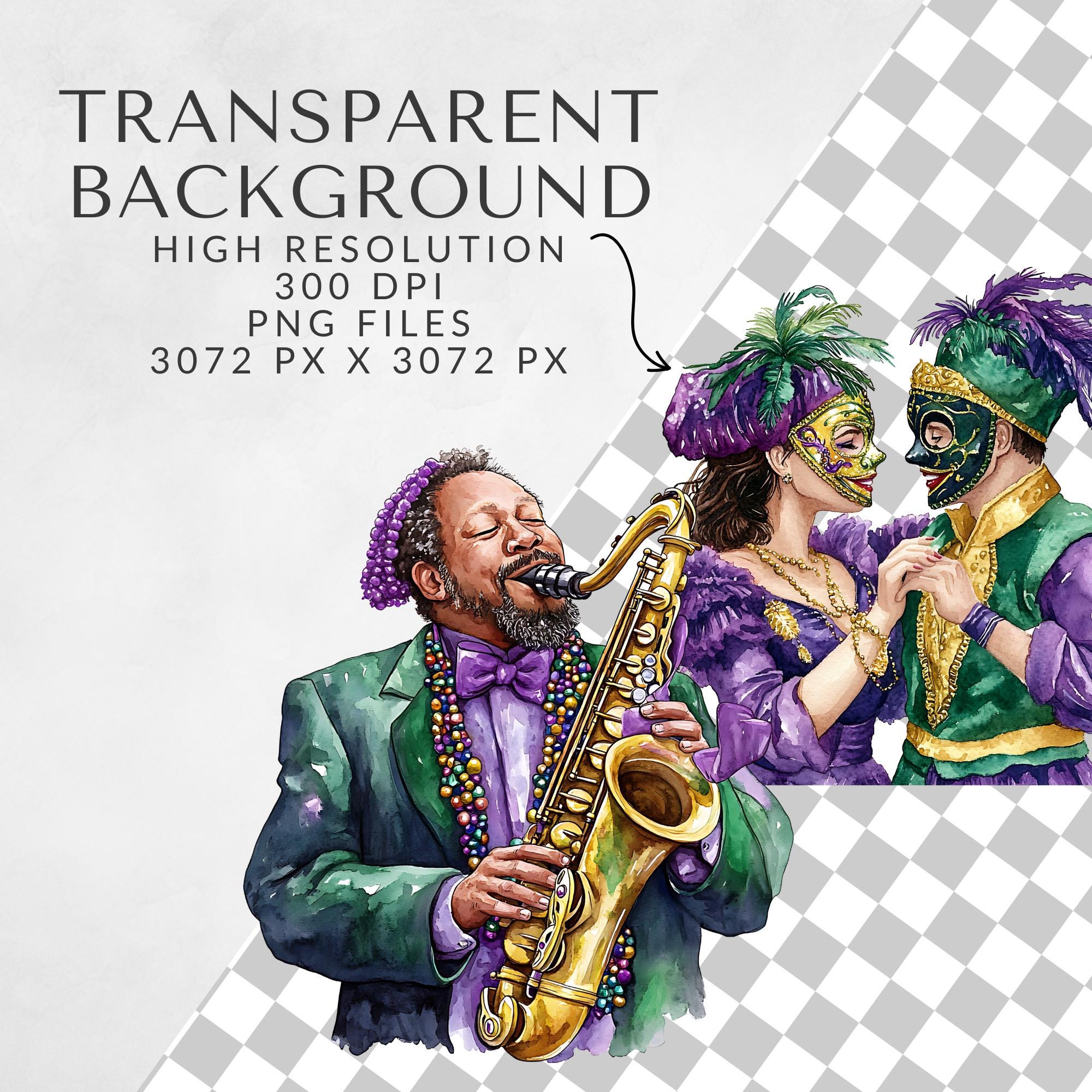 Mardi Gras Family Celebration Clipart Pack for Commercial Use, Carnival ...