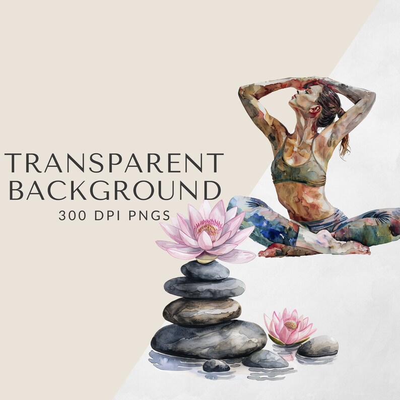 Mindful Yoga Clipart Commercial Use, Yoga Pose and Mindfulness, Inner ...