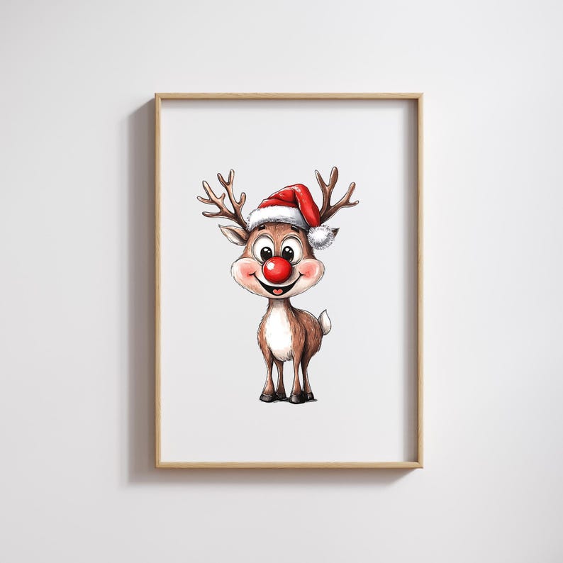 Quirky Reindeer Clipart Pack for Commercial Use, Christmas Reindeer ...