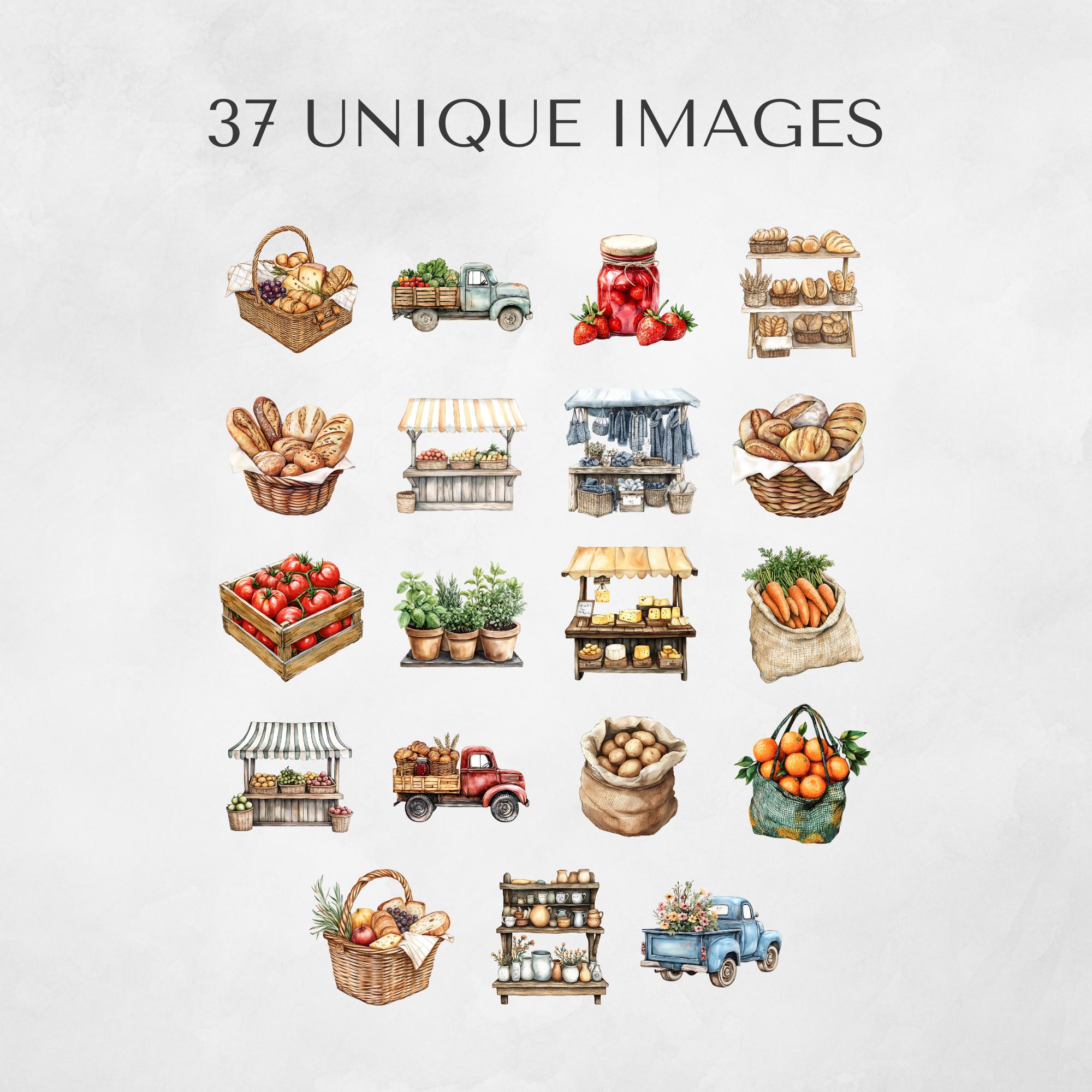 Farmers Market Clipart Pack for Commercial Use, Locally Grown ...