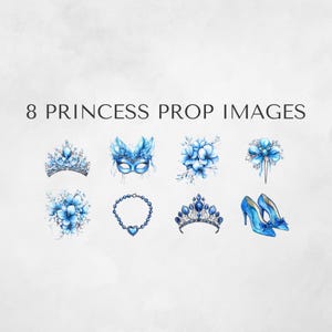 Watercolor Blue Princess Dress Clipart for Commercial Use, Watercolor ...