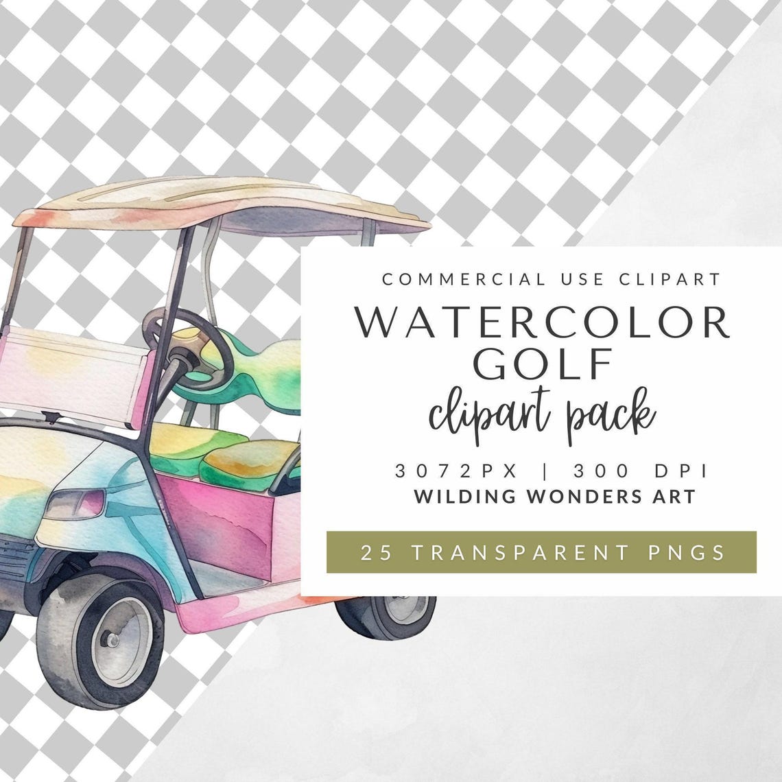 Watercolor Golf Clipart for Commercial Use, Golf Ball PNG, Golfer ...