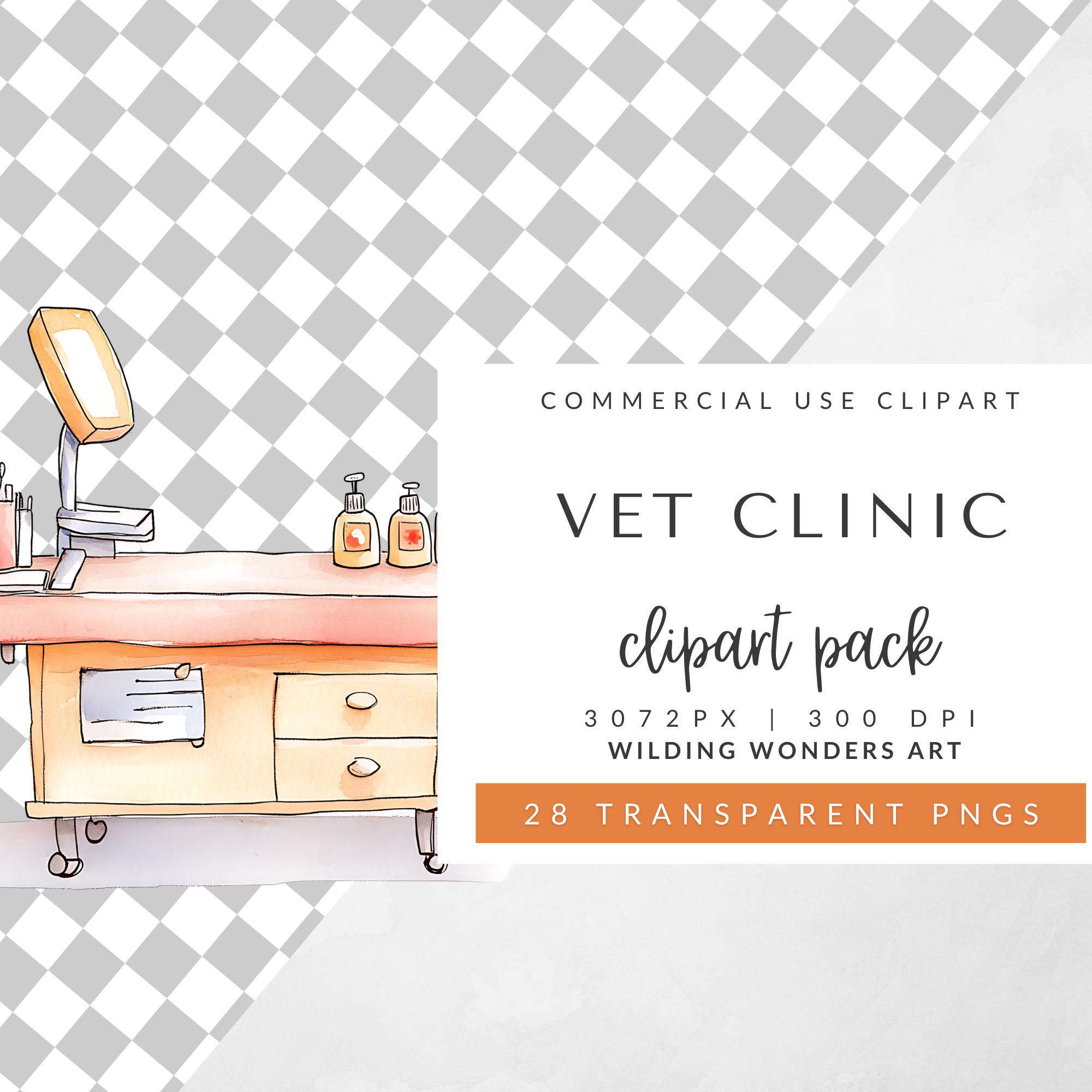Vet Clinic Clipart Pack for Commercial Use, Veterinary Tech, Animal ...