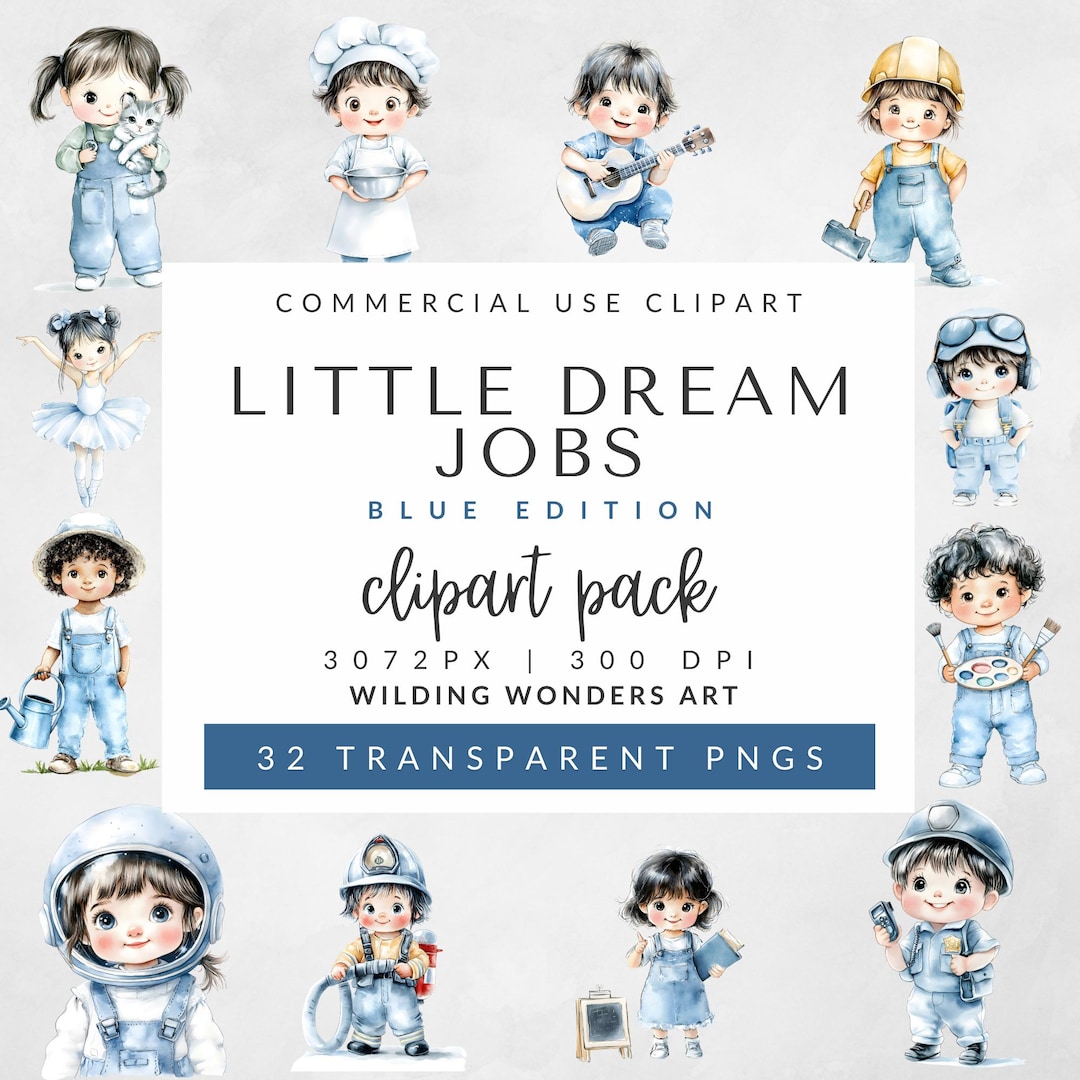 Kids in Careers Clipart for Commercial Use, Profession Clipart, Girl ...