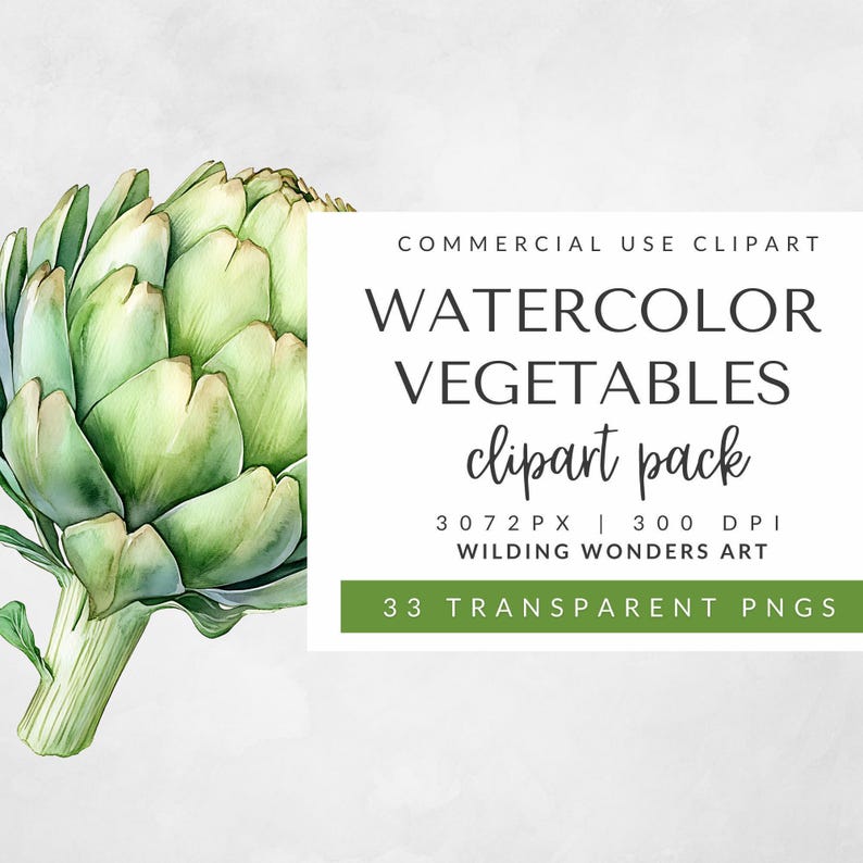 Watercolor Vegetables Clipart Pack for Commercial Use, Garden Clipart ...