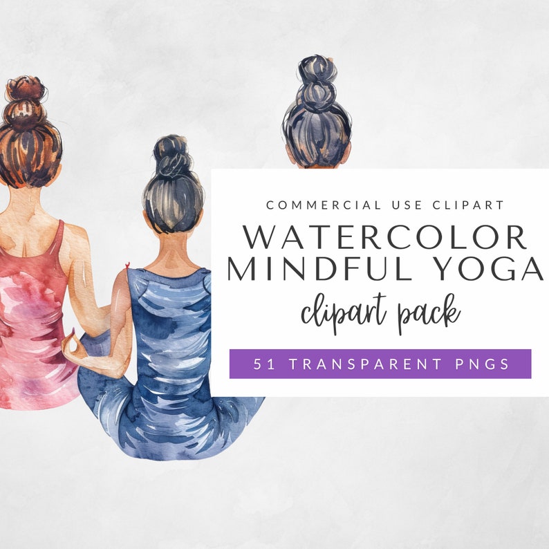Mindful Yoga Clipart Commercial Use, Yoga Pose and Mindfulness, Inner ...