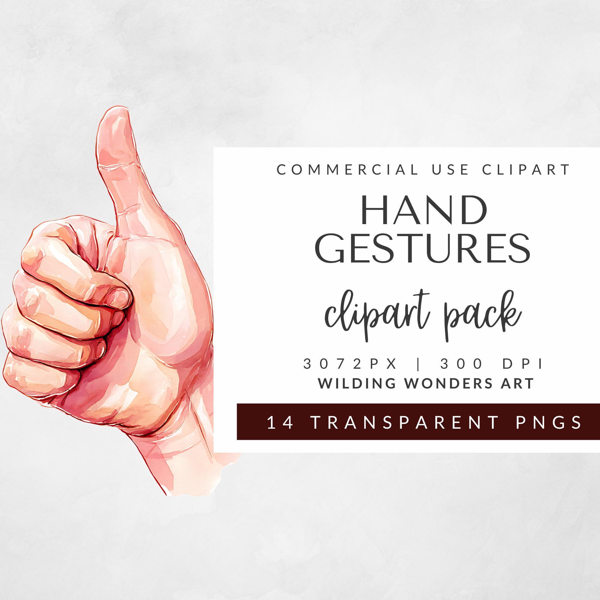 Hand Gestures Clipart Pack for Commercial Use, Peace Sign, Peace Out ...